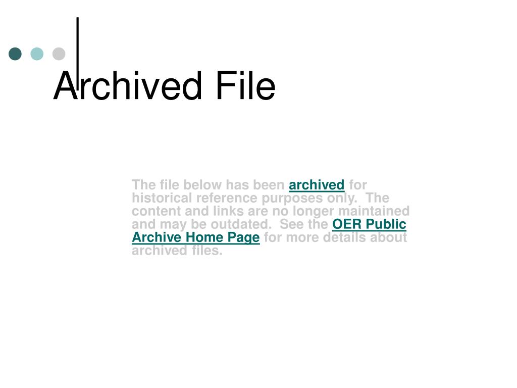PPT - Archived File PowerPoint Presentation, free download - ID:6933471
