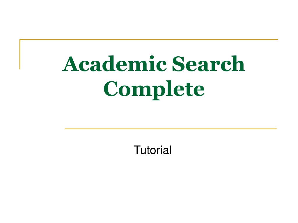 PPT - Academic Search Complete PowerPoint Presentation, free download ...