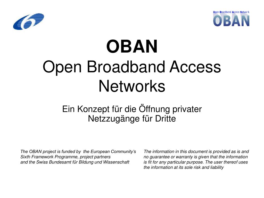 PPT - OBAN Open Broadband Access Networks PowerPoint Presentation, free ...