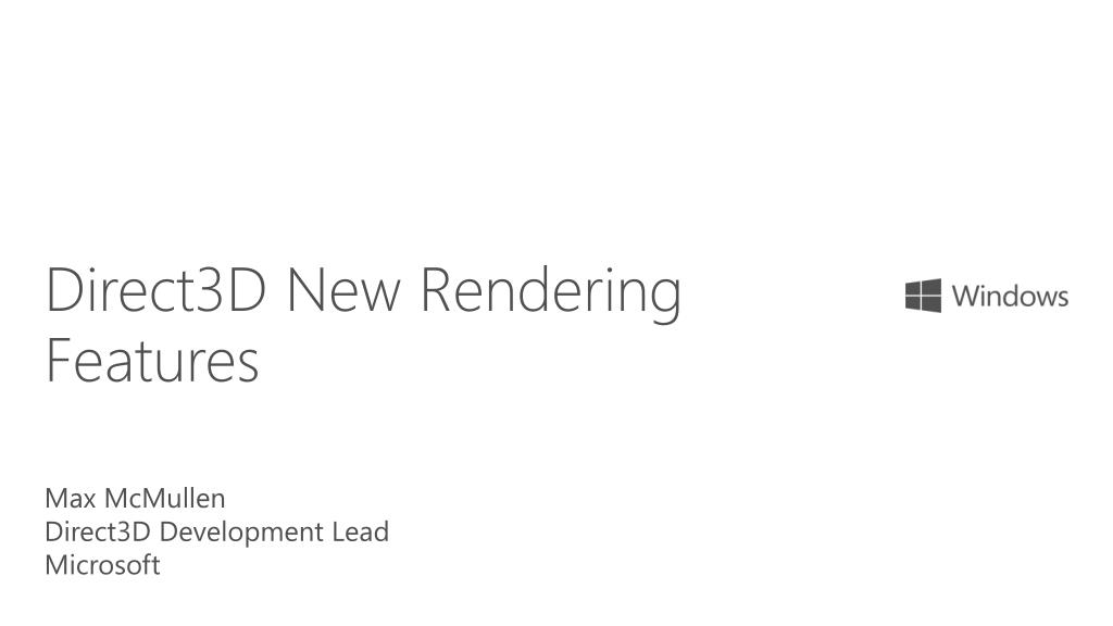 PPT - Direct3D New Rendering Features PowerPoint Presentation, free ...