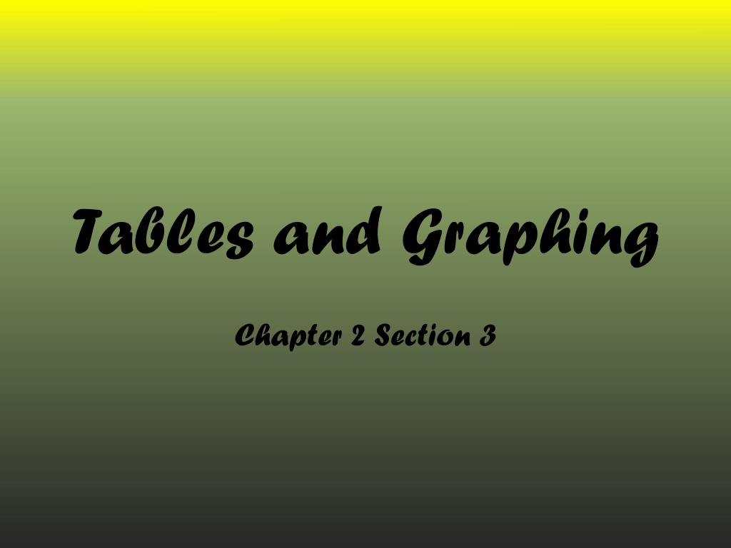 PPT - Tables and Graphing PowerPoint Presentation, free download - ID ...