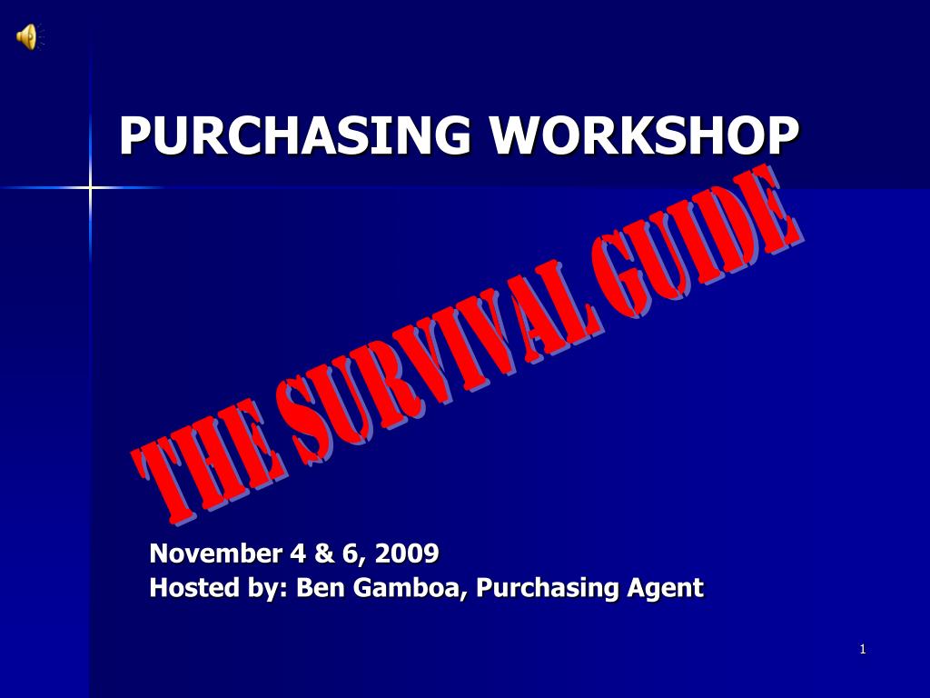 PPT - PURCHASING WORKSHOP PowerPoint Presentation, free download - ID ...