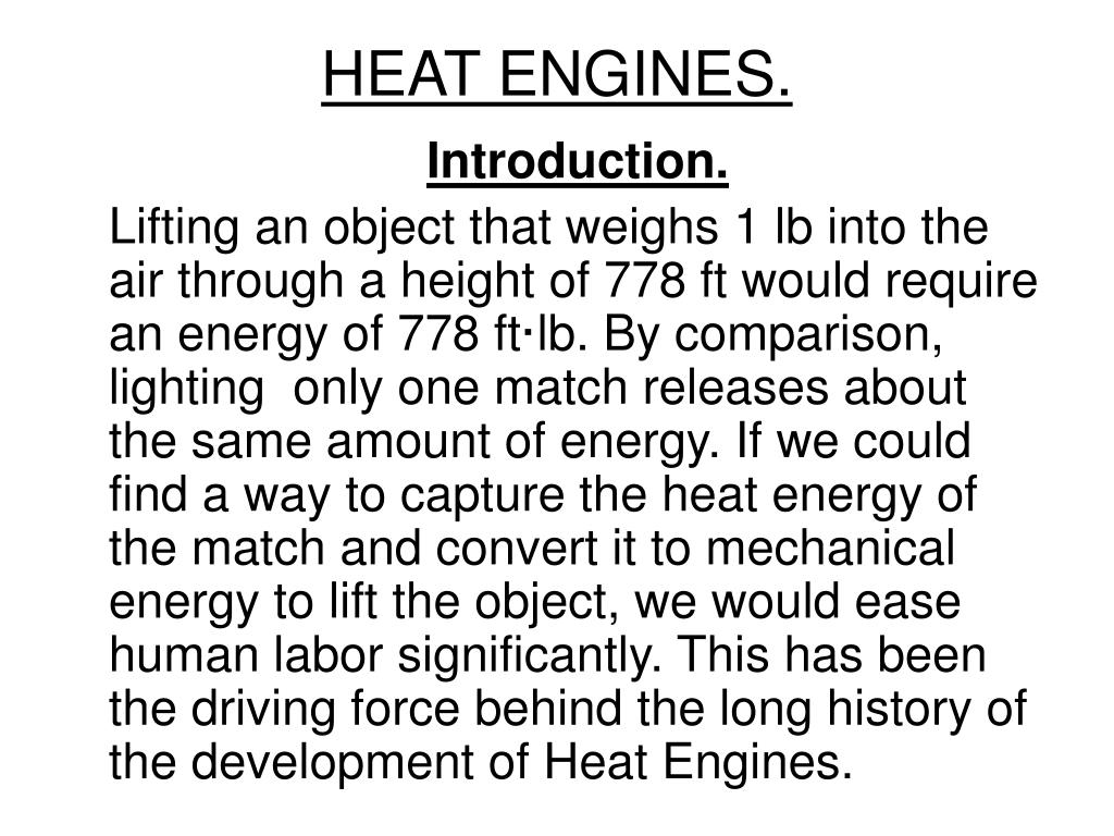 PPT - HEAT ENGINES. PowerPoint Presentation, free download - ID:6948402
