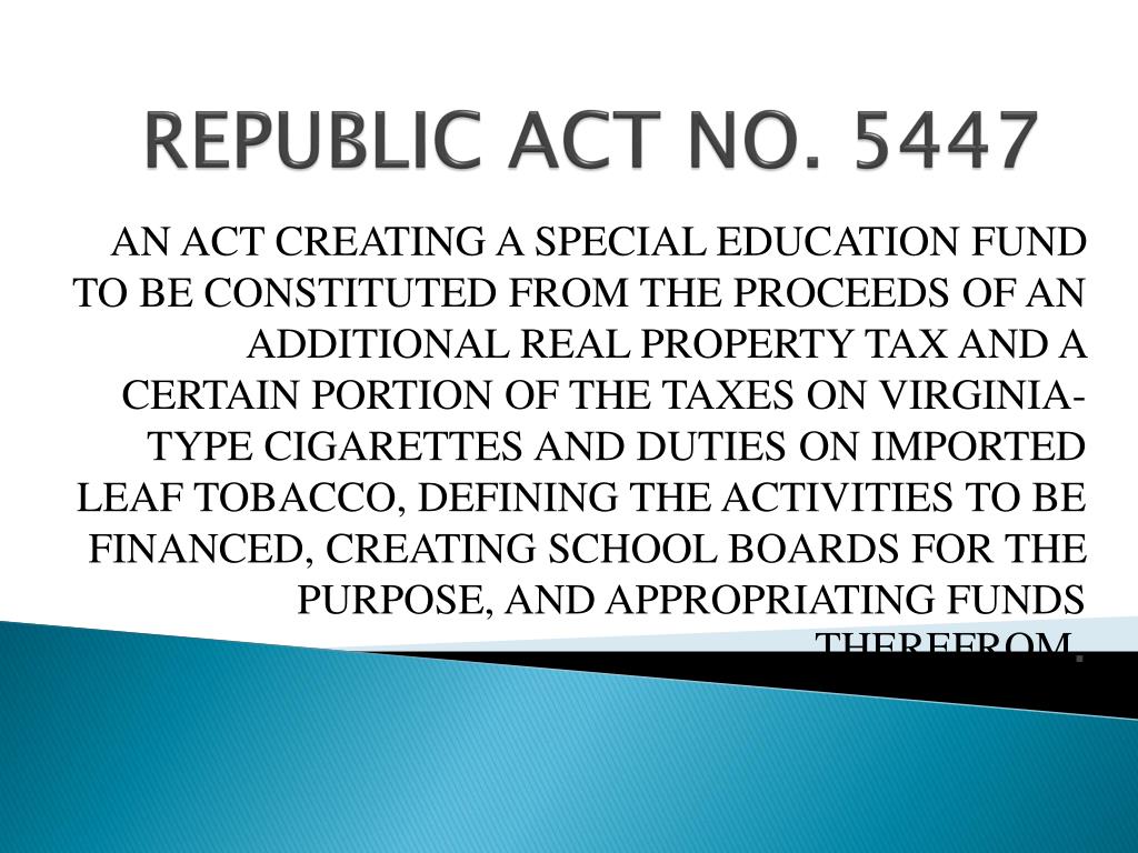 PPT - REPUBLIC ACT NO. 5447 PowerPoint Presentation, free download - ID ...
