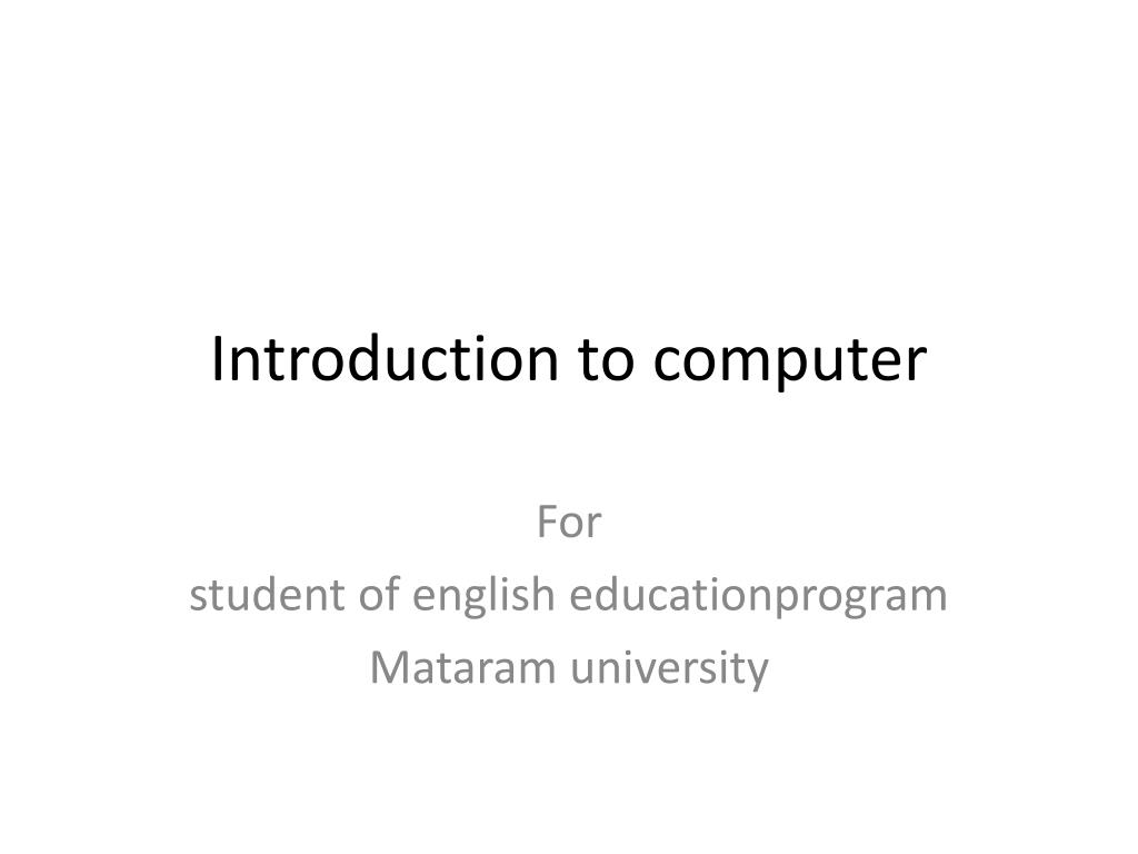 PPT - Introduction to computer PowerPoint Presentation, free download ...