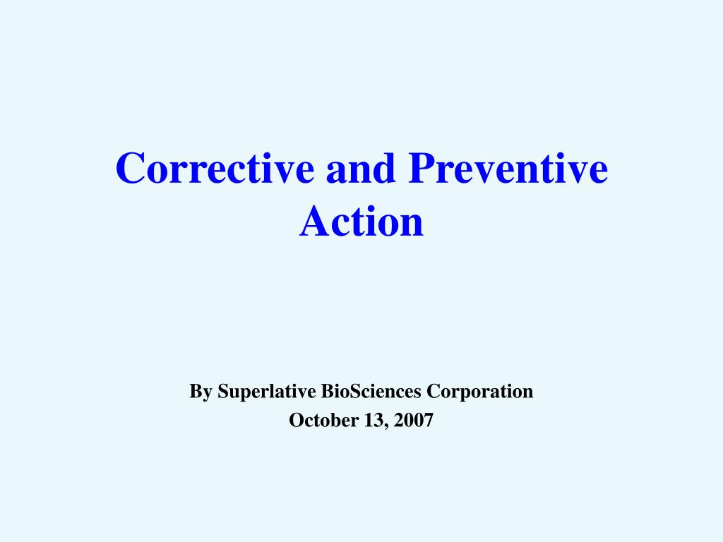 PPT - Corrective and Preventive Action PowerPoint Presentation, free ...