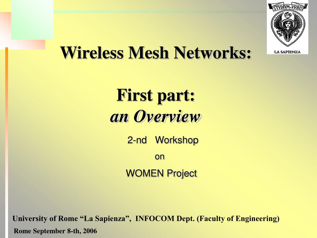 PPT - Wireless Mesh Networks: First part: an Overview PowerPoint ...