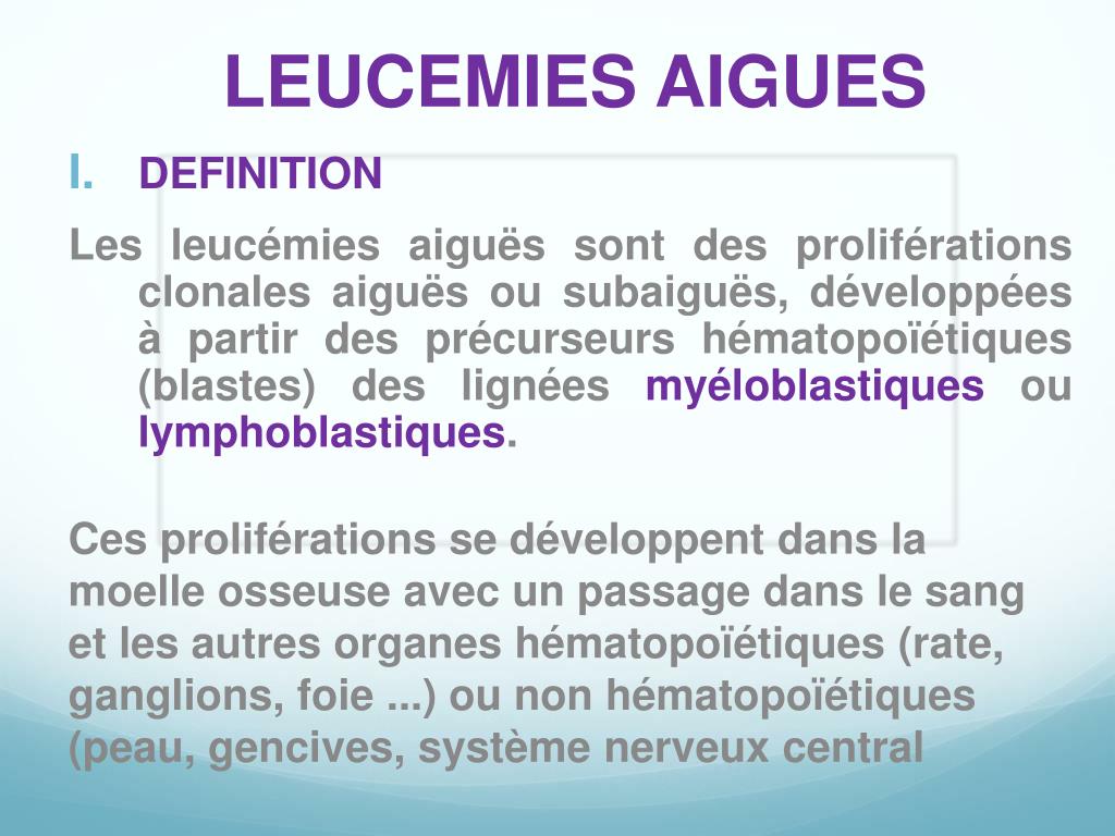 PPT - LEUCEMIES AIGUES PowerPoint Presentation, free download - ID:6962391