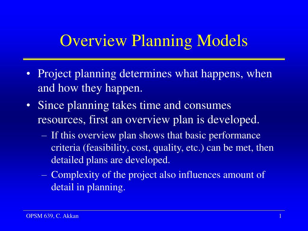 PPT - Overview Planning Models PowerPoint Presentation, free download ...
