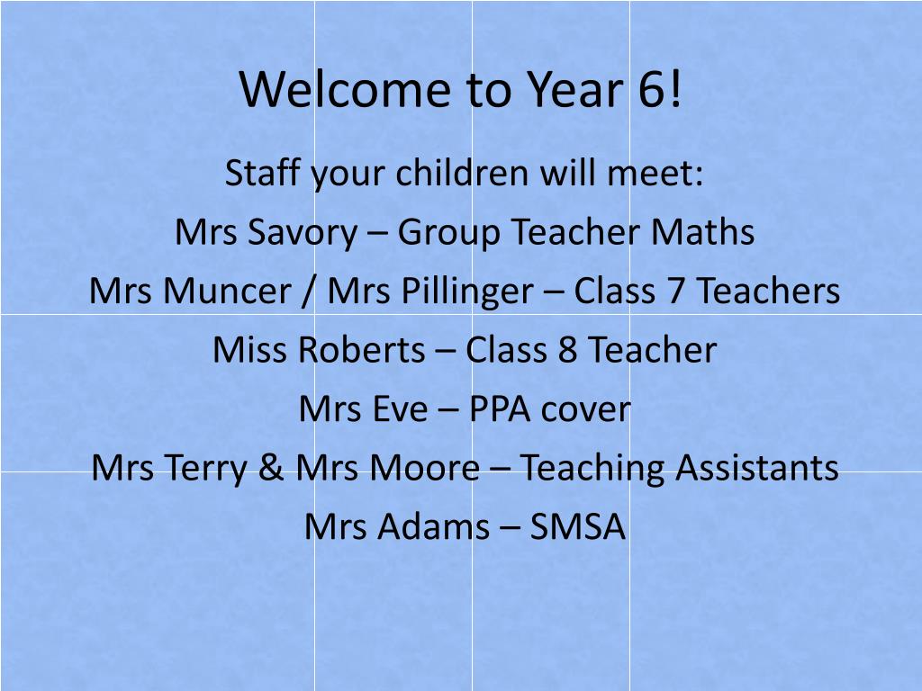 PPT - Welcome to Year 6! PowerPoint Presentation, free download - ID ...