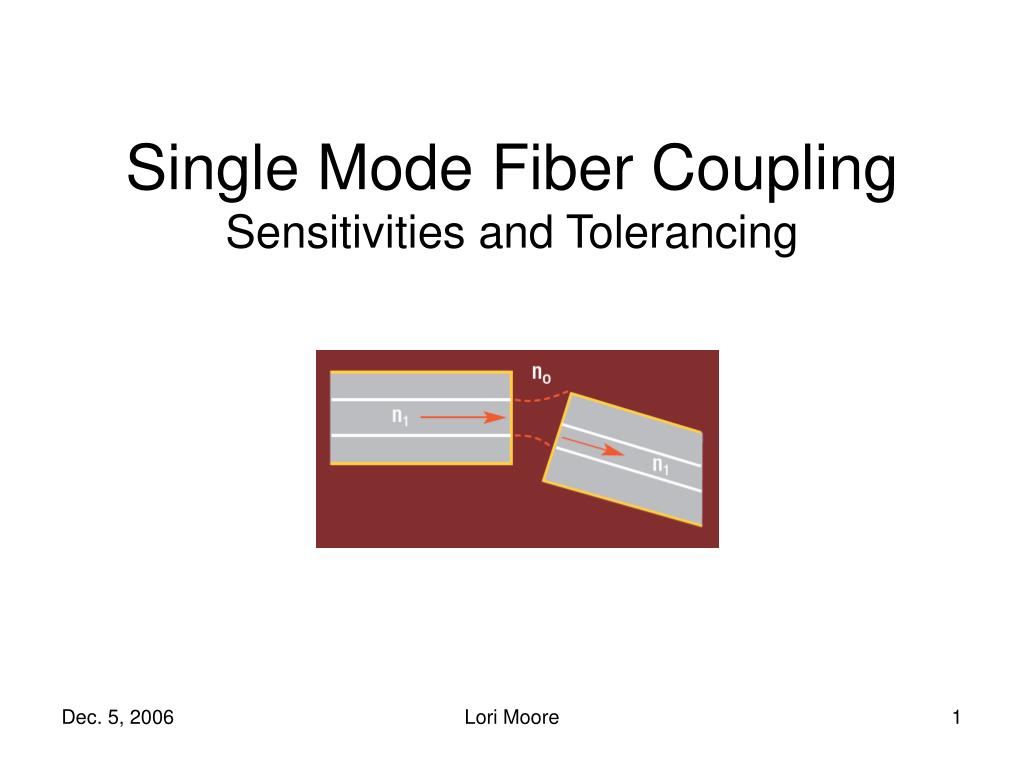 PPT - Single Mode Fiber Coupling Sensitivities and Tolerancing ...