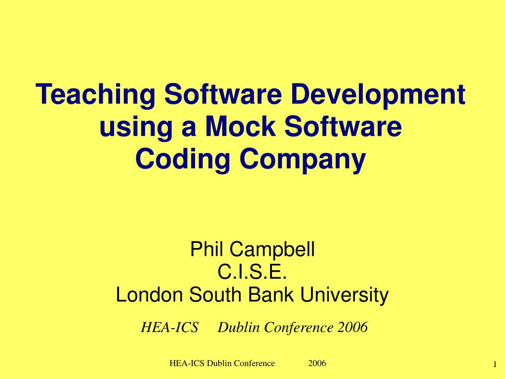 PPT - Teaching Software Development using a Mock Software Coding Company PowerPoint Presentation ...