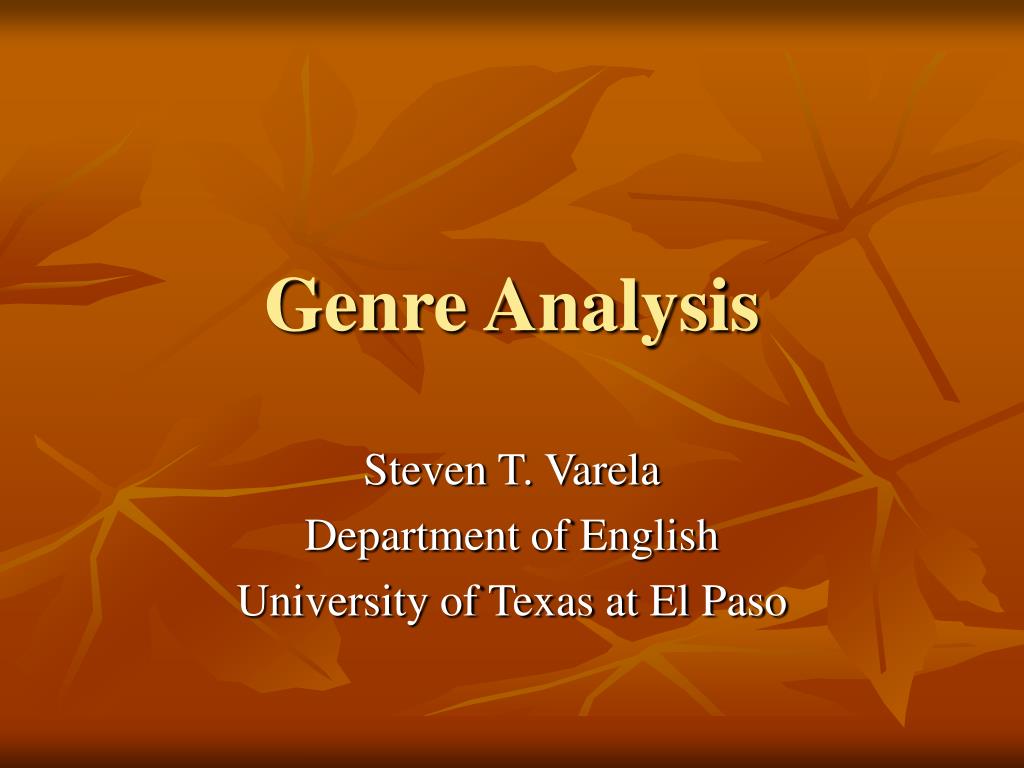PPT - Genre Analysis PowerPoint Presentation, free download - ID:6988226