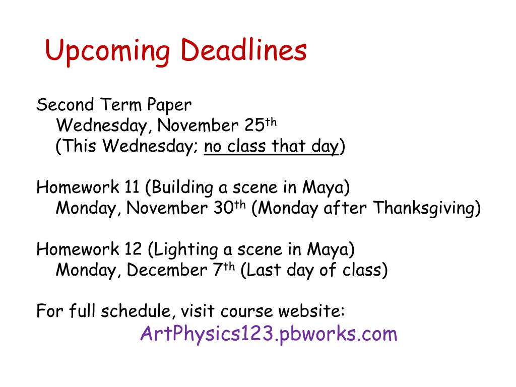 PPT - Upcoming Deadlines PowerPoint Presentation, free download - ID ...