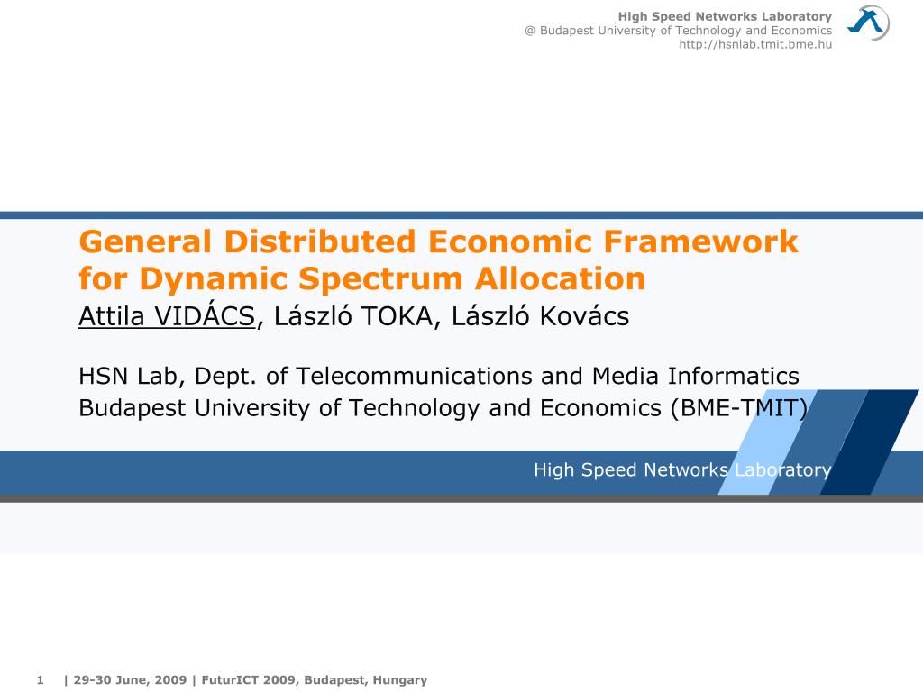 Ppt General Distributed Economic Framework For Dynamic Spectrum