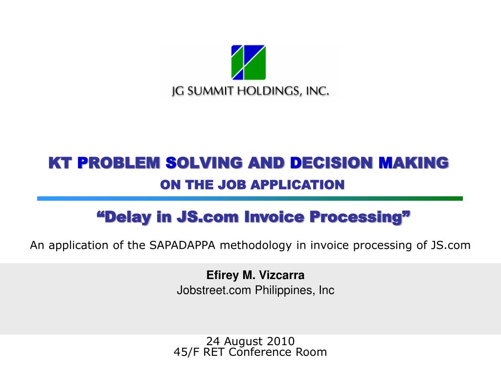PPT - KT P ROBLEM S OLVING AND D ECISION M AKING PowerPoint ...