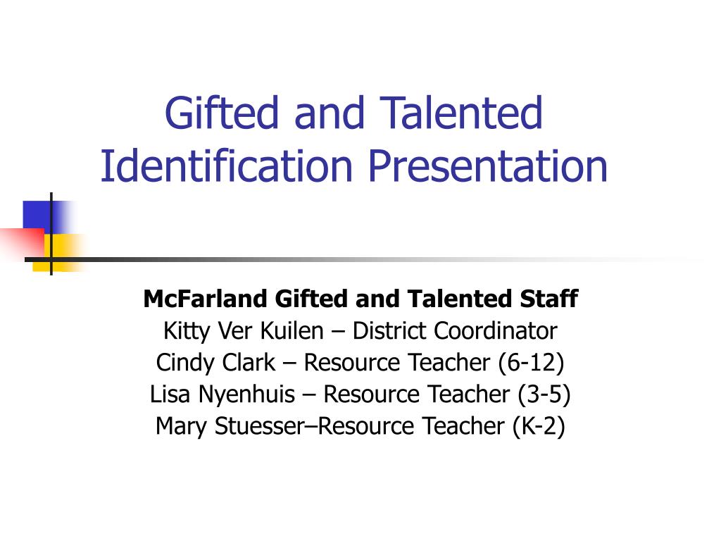 PPT - Gifted and Talented Identification Presentation PowerPoint ...