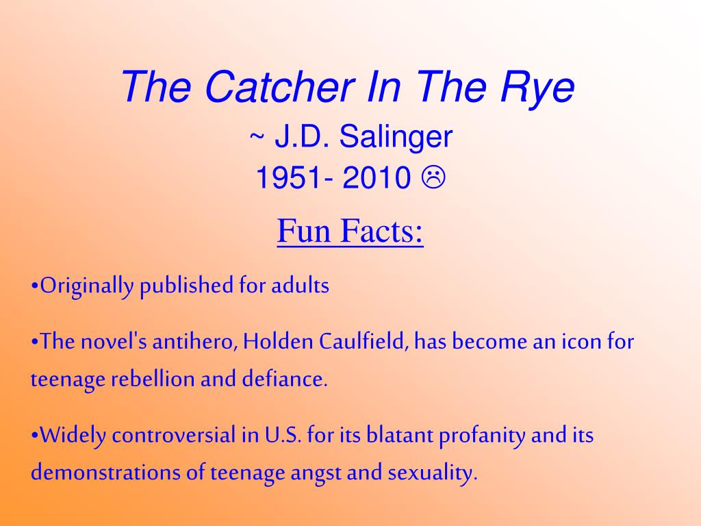 PPT - The Catcher In The Rye PowerPoint Presentation, free download ...