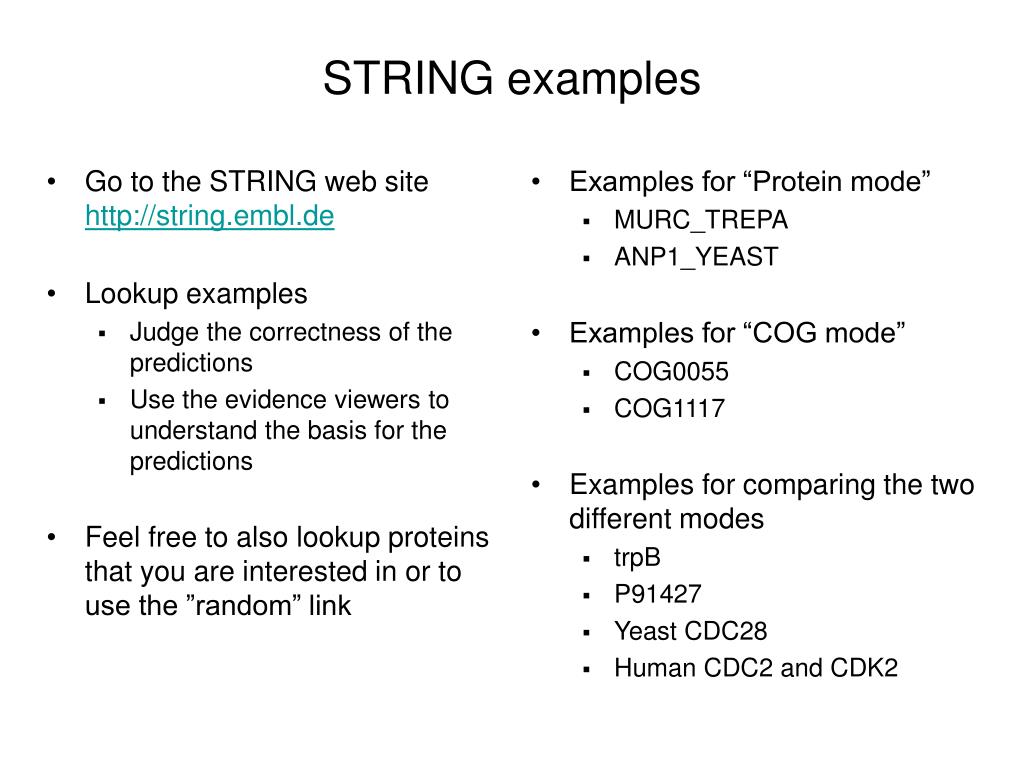 PPT - STRING examples PowerPoint Presentation, free download - ID:7002515