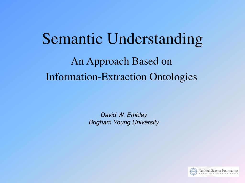PPT - Semantic Understanding PowerPoint Presentation, free download ...