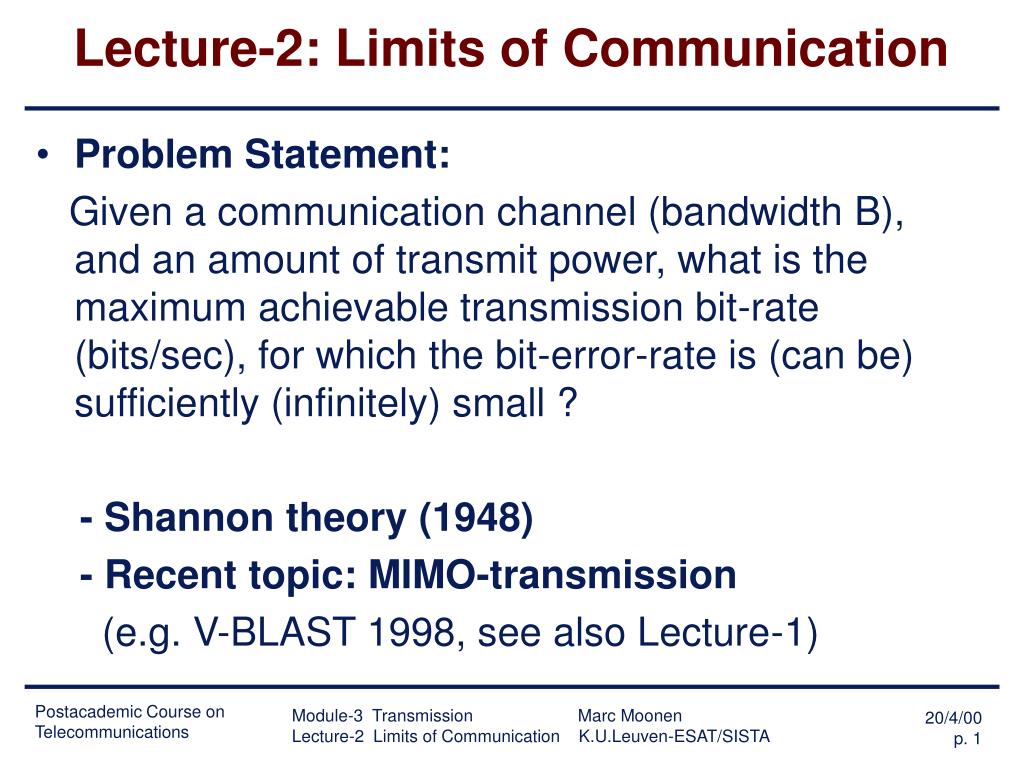 PPT - Unveiling Communication Limits: Entropy and Channel Capacity ...