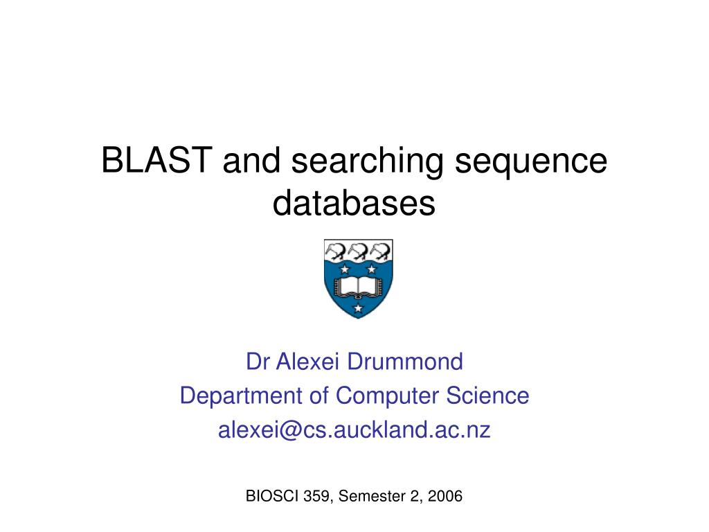 PPT - BLAST and searching sequence databases PowerPoint Presentation, free download - ID:7005752