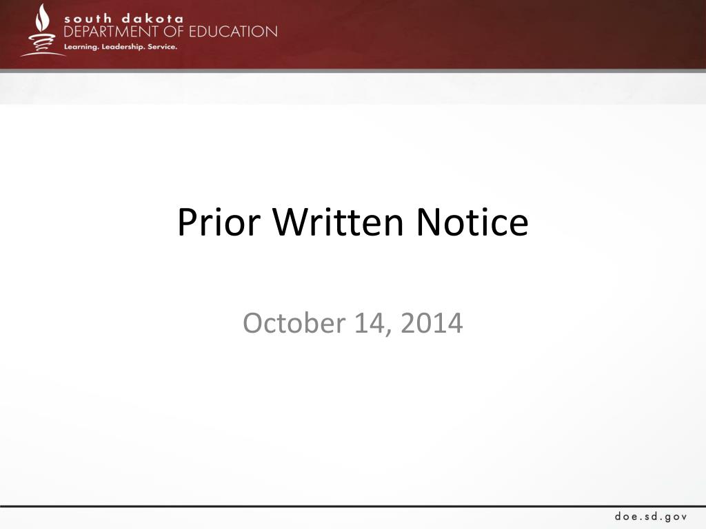 PPT - Prior Written Notice PowerPoint Presentation, free download - ID ...