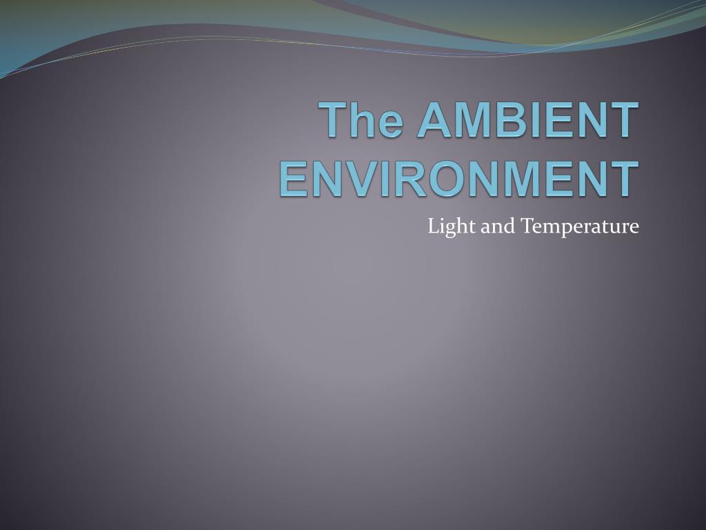 PPT - The AMBIENT ENVIRONMENT PowerPoint Presentation, free download ...