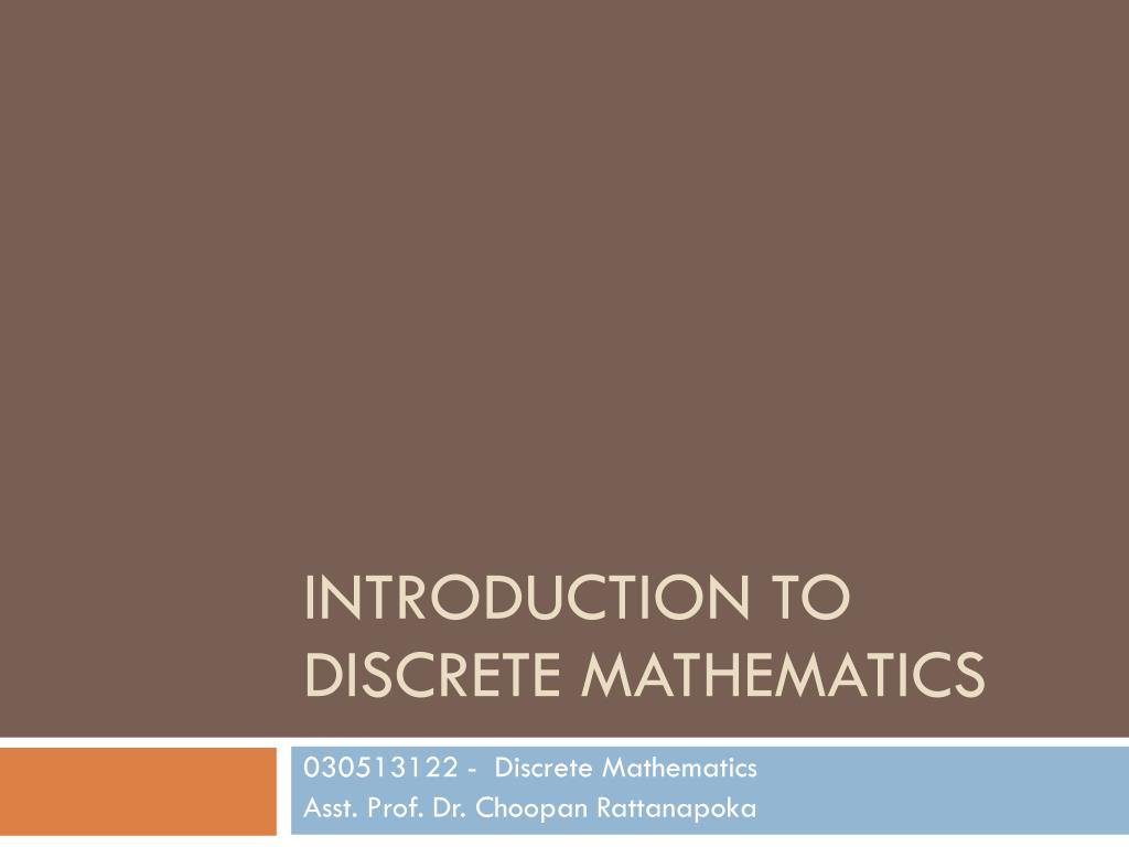 PPT - Introduction TO Discrete mathematics PowerPoint Presentation ...