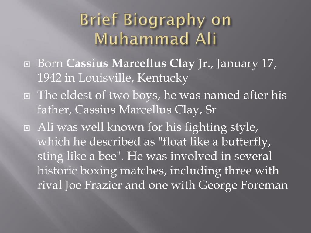 PPT - Brief Biography on Muhammad Ali PowerPoint Presentation, free ...