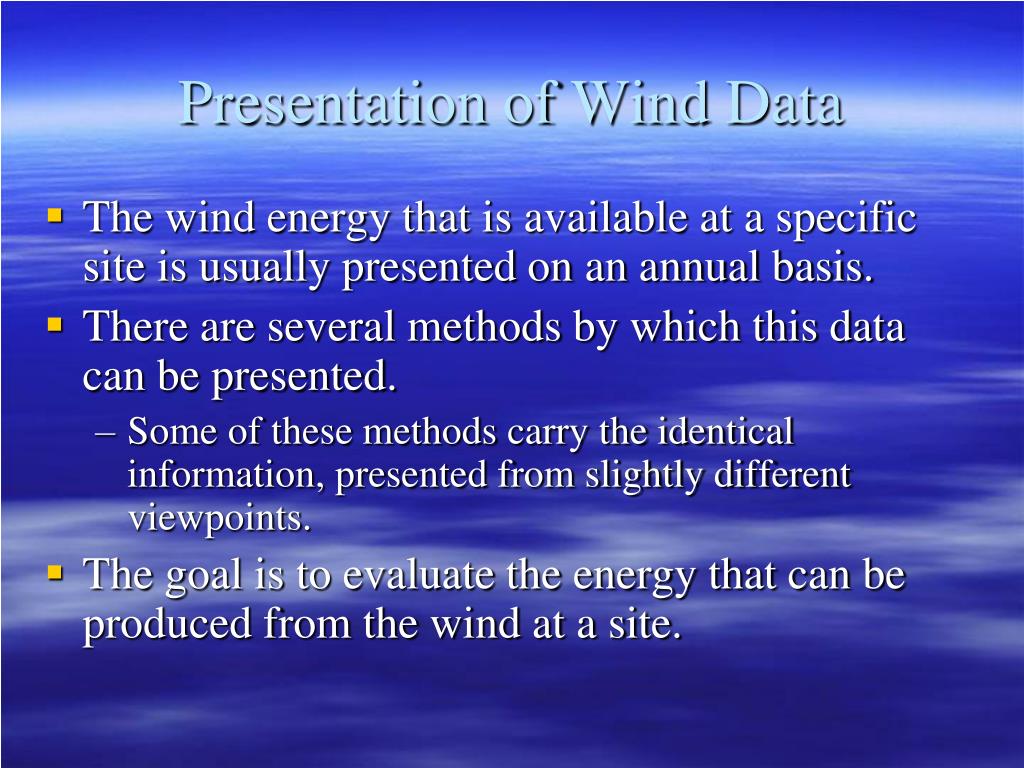 PPT - Presentation of Wind Data PowerPoint Presentation, free download ...