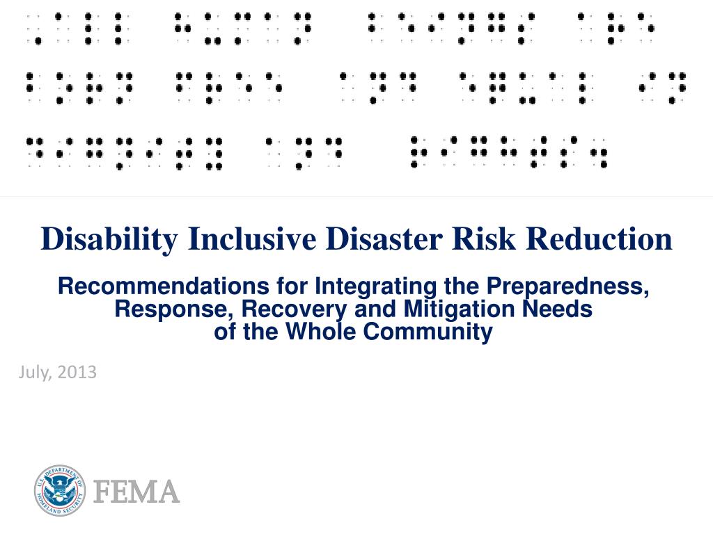 PPT - Disability Inclusive Disaster Risk Reduction PowerPoint ...