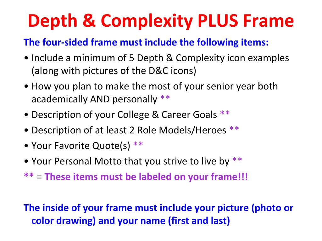 PPT - Depth & Complexity PLUS Frame PowerPoint Presentation, free ...