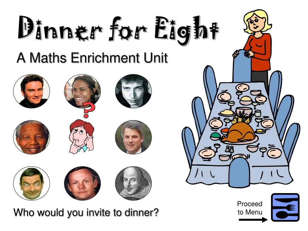PPT - Dinner for Eight PowerPoint Presentation, free download - ID:7022489