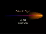 PPT - Lecture 2 Intro to SQL PowerPoint Presentation, free download ...