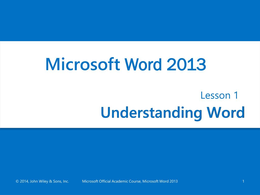 PPT - Understanding Word PowerPoint Presentation, free download - ID ...