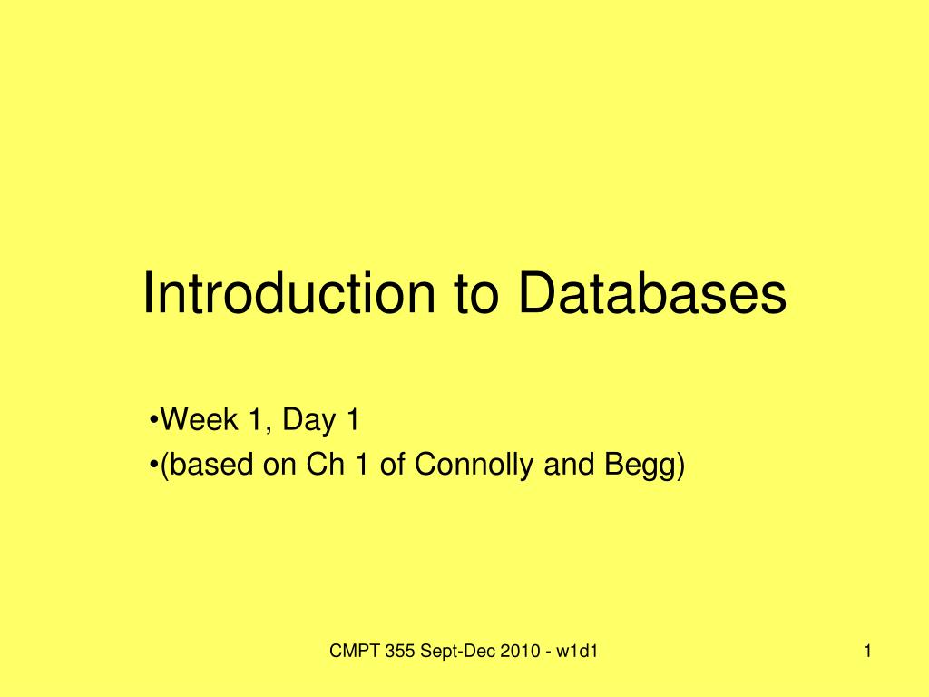 Ppt Introduction To Databases Powerpoint Presentation Free Download