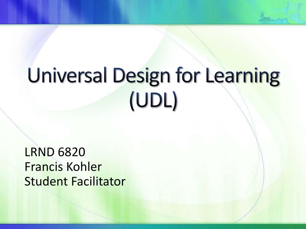 PPT - Universal Design for Learning (UDL) PowerPoint Presentation, free ...