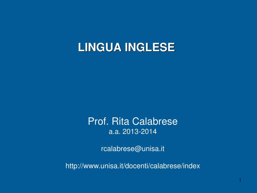 PPT - LINGUA INGLESE PowerPoint Presentation, free download - ID:7037399