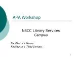 PPT - APA Citation Workshop PowerPoint Presentation, free download - ID ...