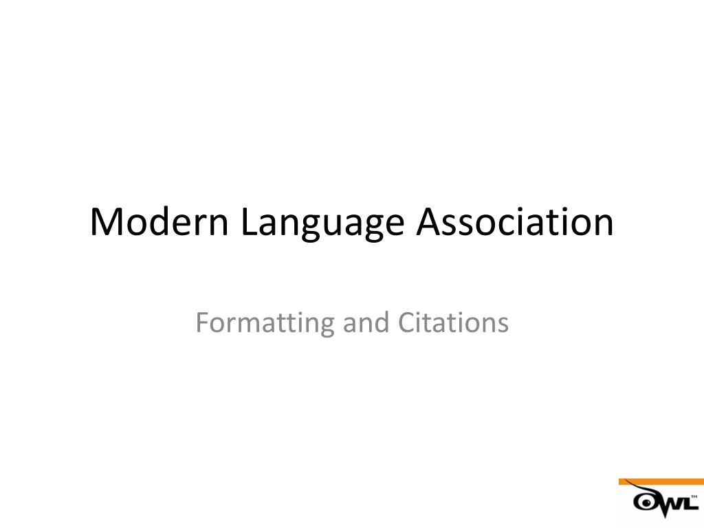 PPT - Modern Language Association PowerPoint Presentation, free ...