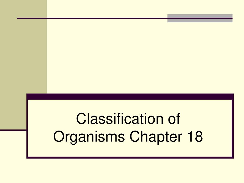 PPT - Classification of Organisms Chapter 18 PowerPoint Presentation ...