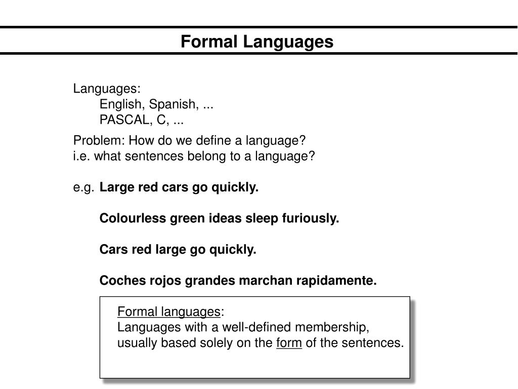 PPT - Formal Languages PowerPoint Presentation, free download - ID:7048501