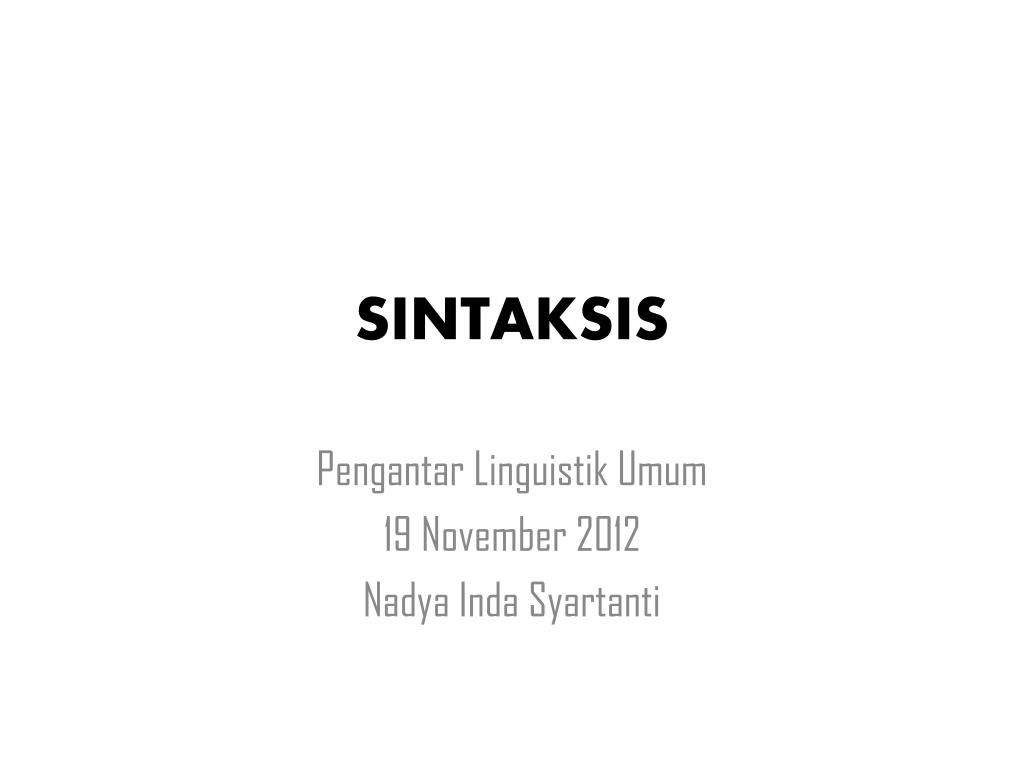 PPT - SINTAKSIS PowerPoint Presentation, free download - ID:7049264