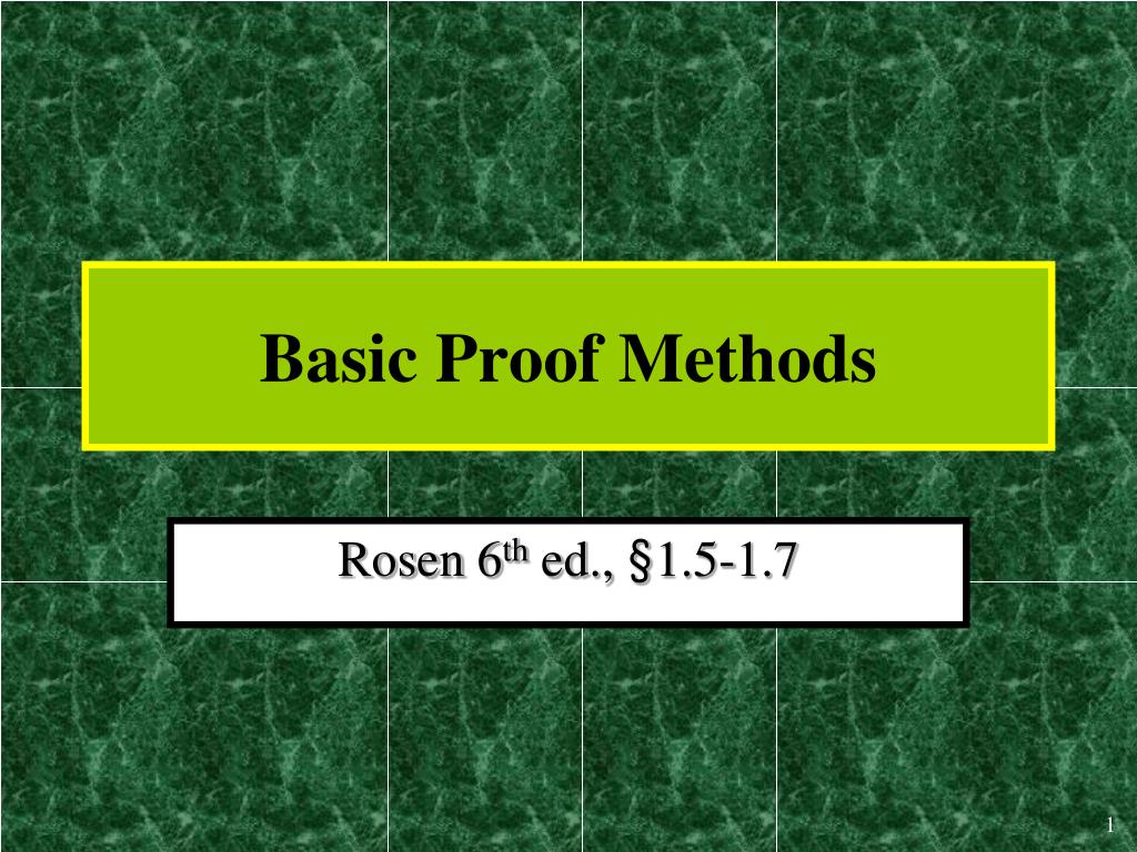 PPT - Basic Proof Methods PowerPoint Presentation, free download - ID ...
