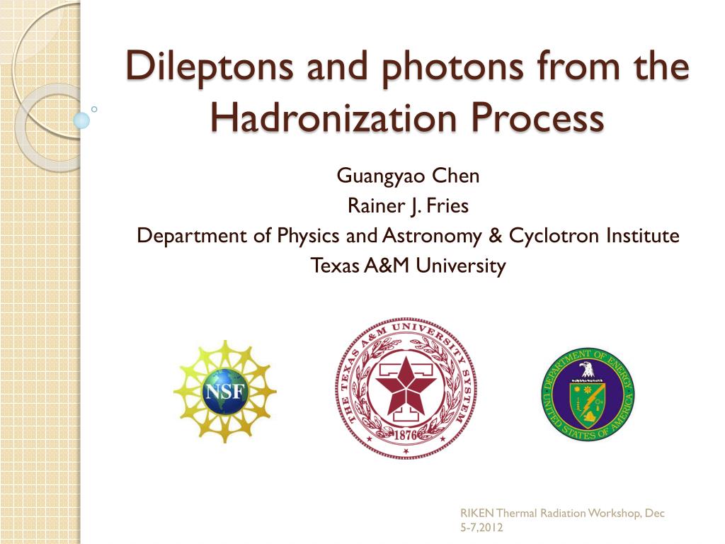 PPT - Dileptons and photons from the Hadronization Process PowerPoint ...