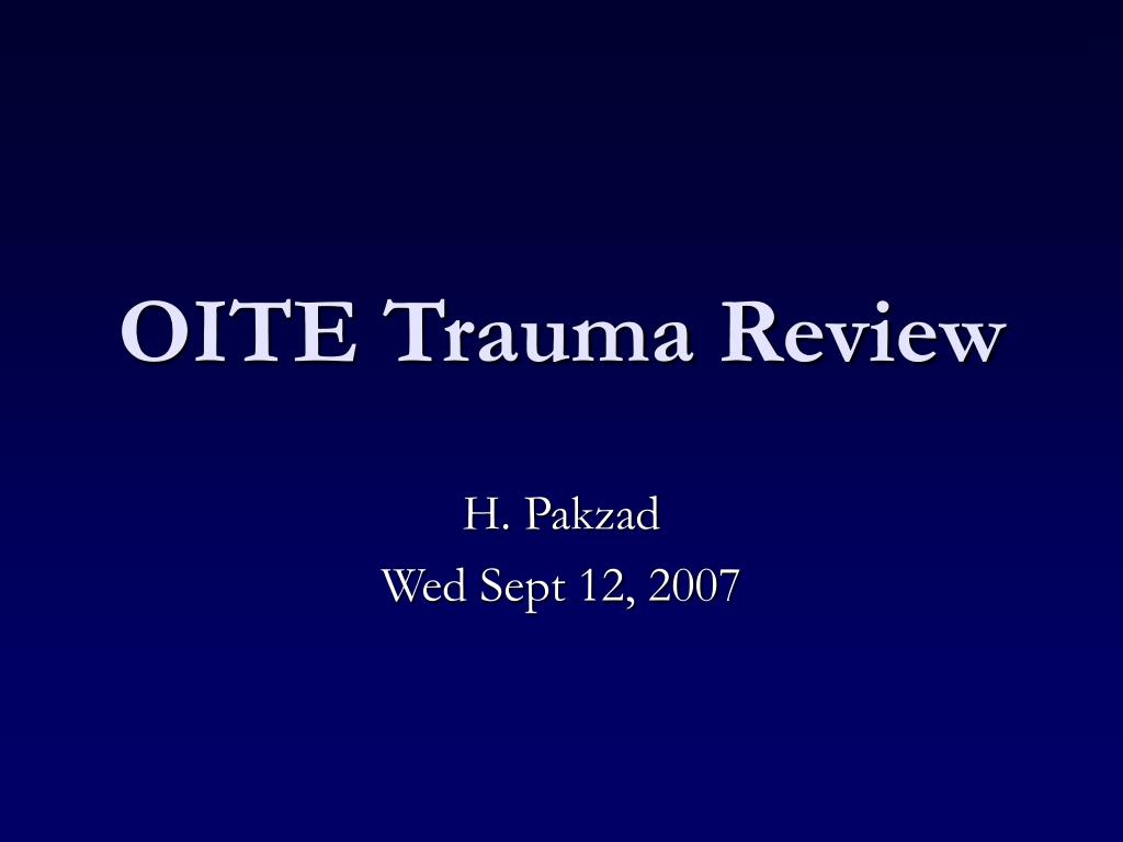 PPT - OITE Trauma Review PowerPoint Presentation, free download - ID ...