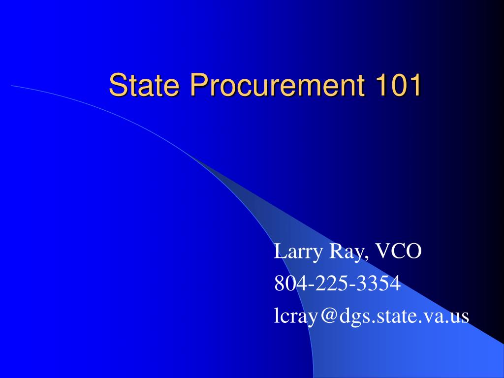 PPT - State Procurement 101 PowerPoint Presentation, free download - ID ...