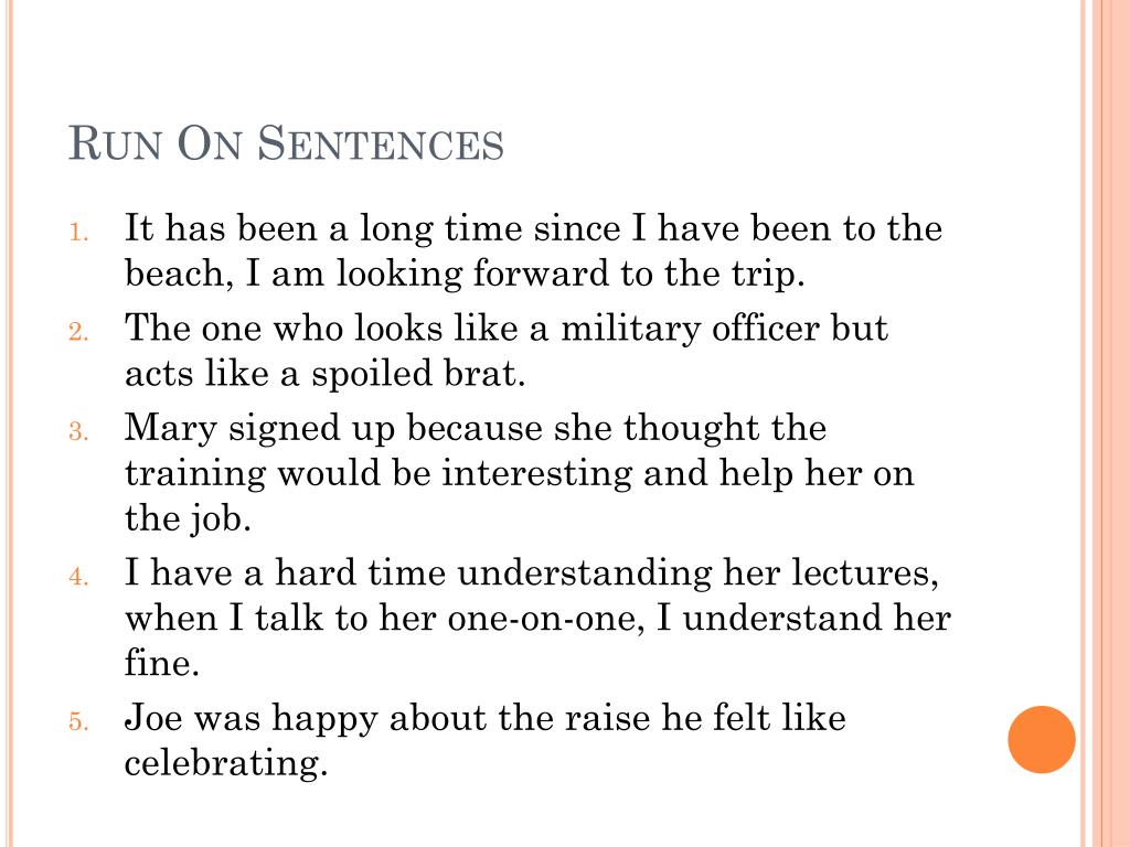 PPT - Run On Sentences PowerPoint Presentation, free download - ID:7052608