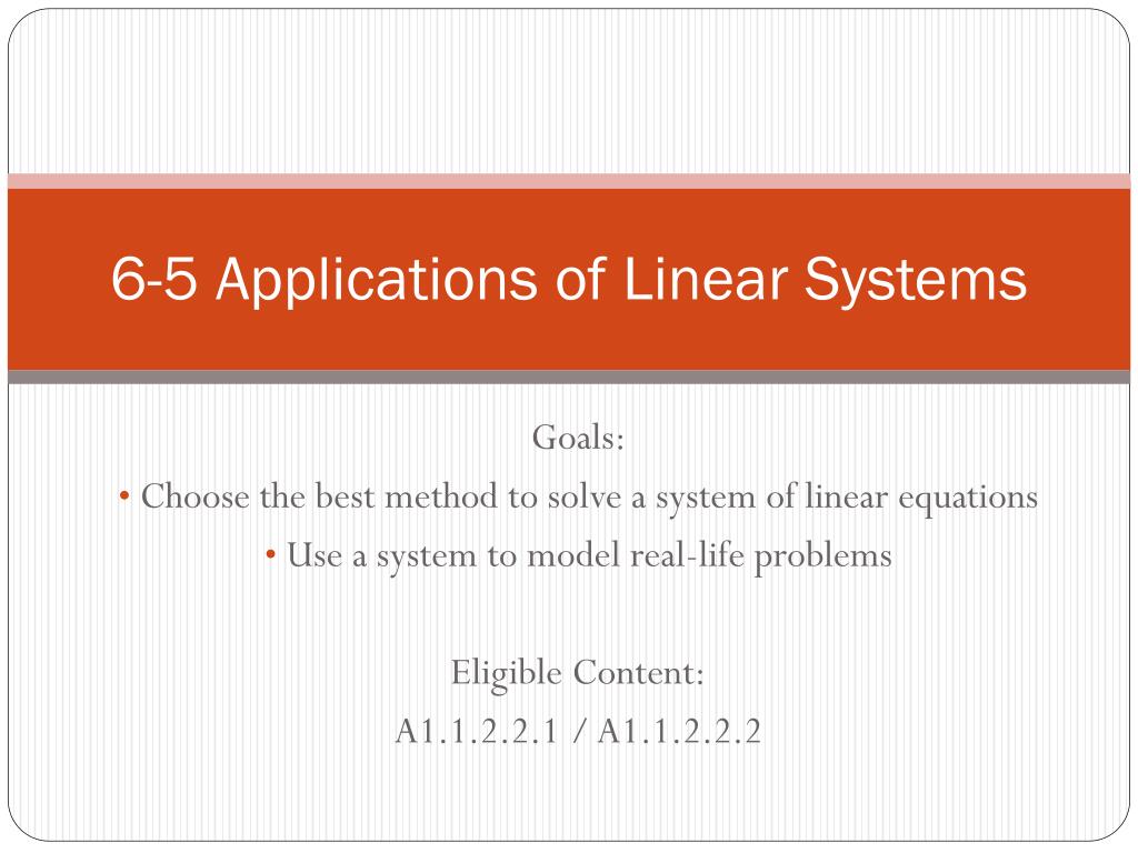 PPT - 6-5 Applications of Linear Systems PowerPoint Presentation, free ...